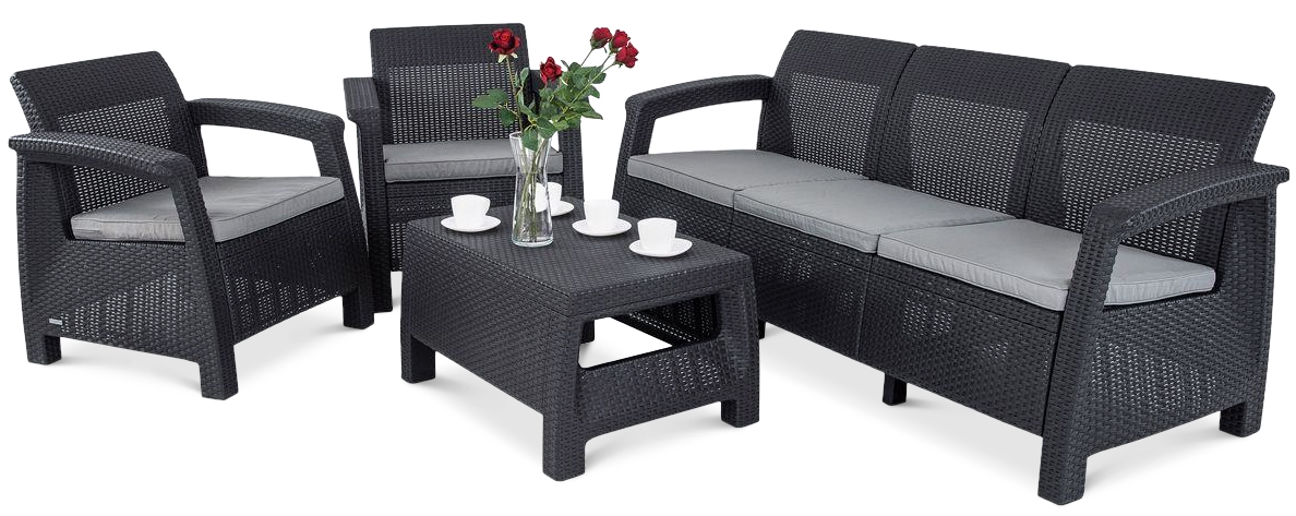 Zestaw mebli ogrodowych Corfu Set 3 Graphite